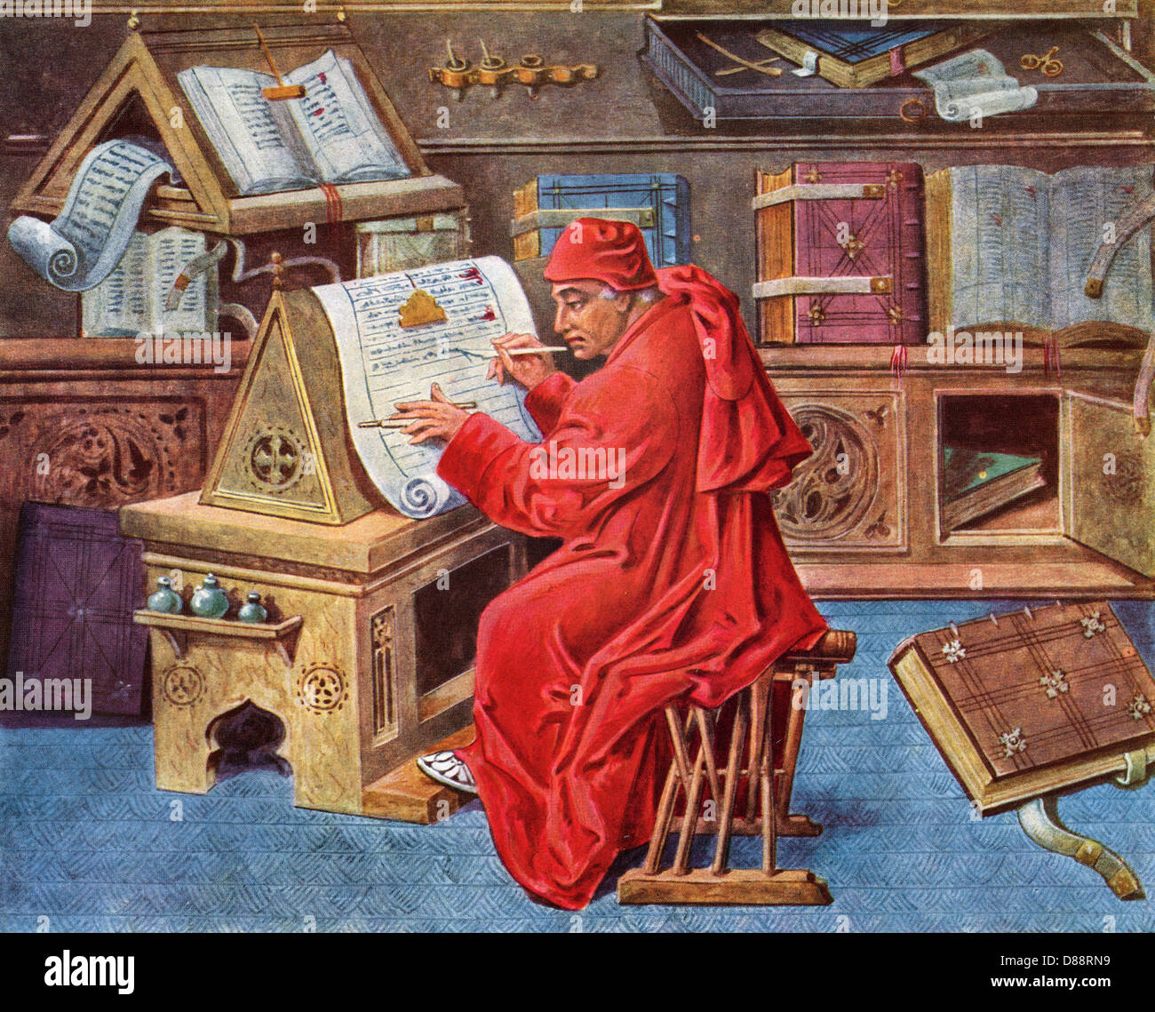 COPYING A MANUSCRIPT Stock Photo - Alamy