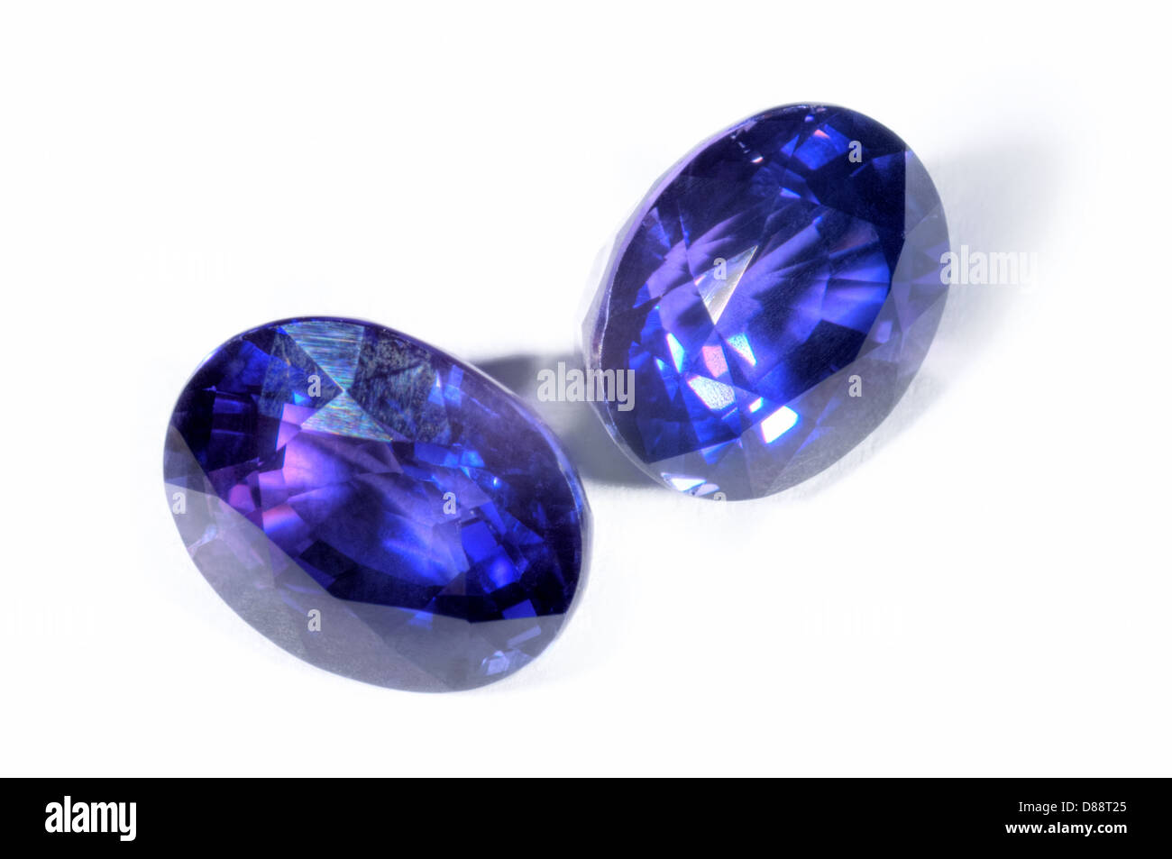 Blue beauty diamonds isolated on white background Stock Photo - Alamy