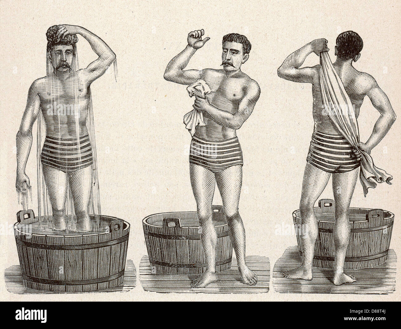 A MAN AND HIS TUB C1880 Stock Photo - Alamy