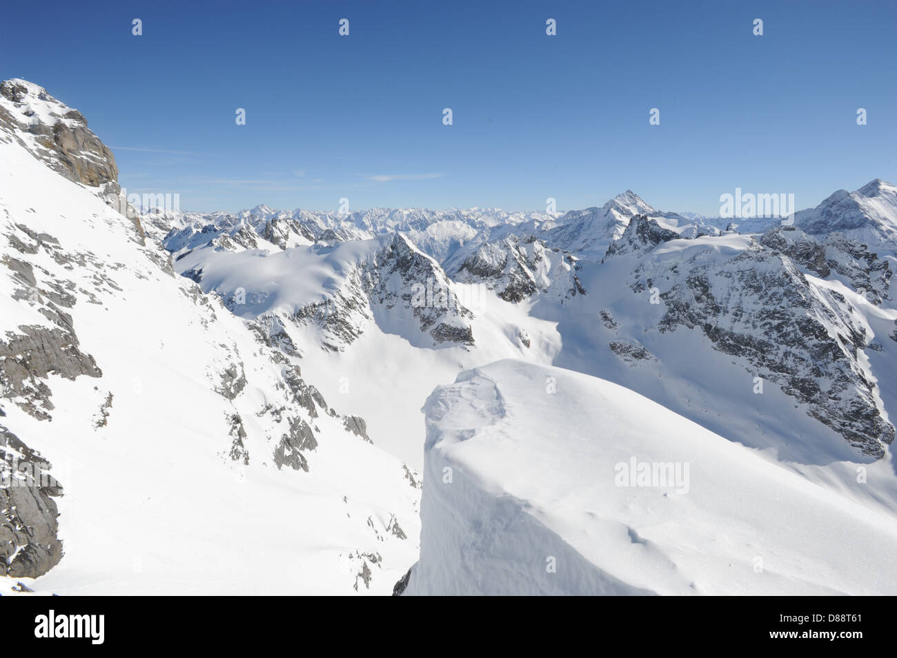 View from mount Titlis on the Swiss alps Stock Photo - Alamy
