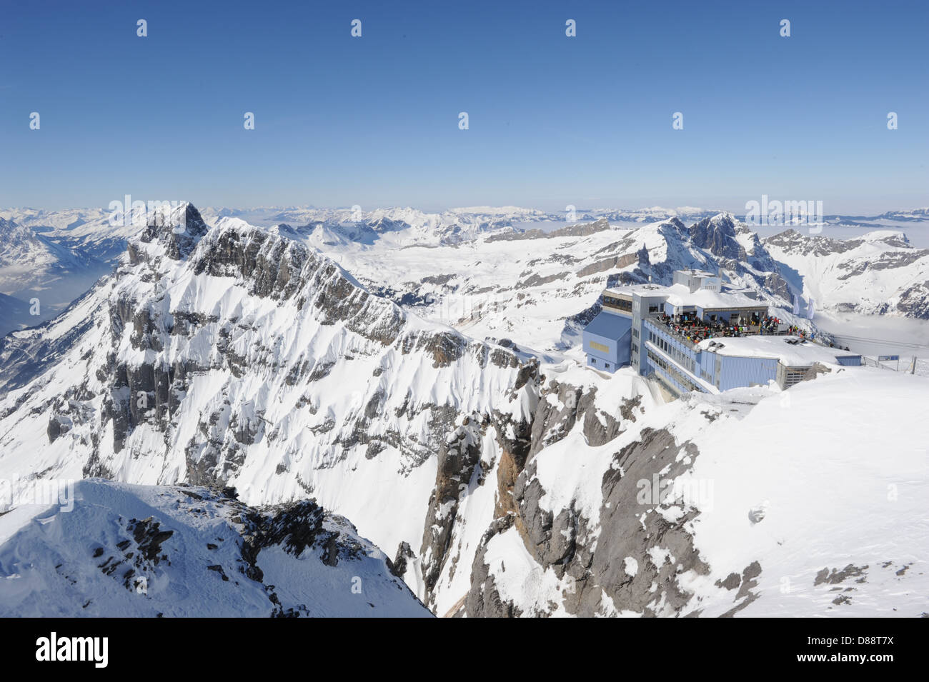 View from mount Titlis on the Swiss alps Stock Photo - Alamy
