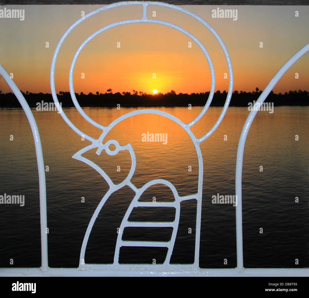 Sunset showing the Egyptian Sun God Ra Stock Photo - Alamy