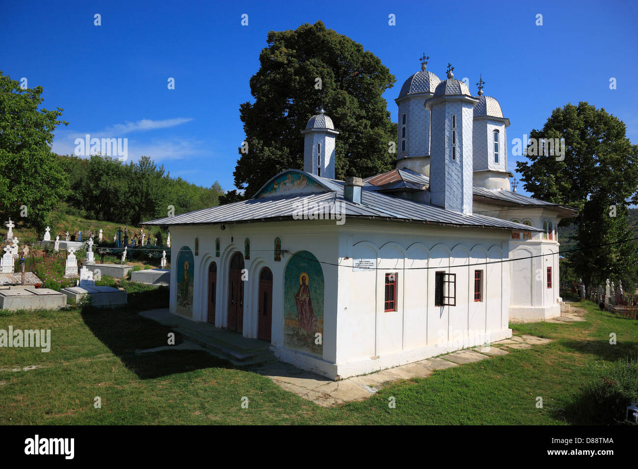 Church Biserica Parohiala at Vranesti, Wallachia, Romania Stock Photo ...