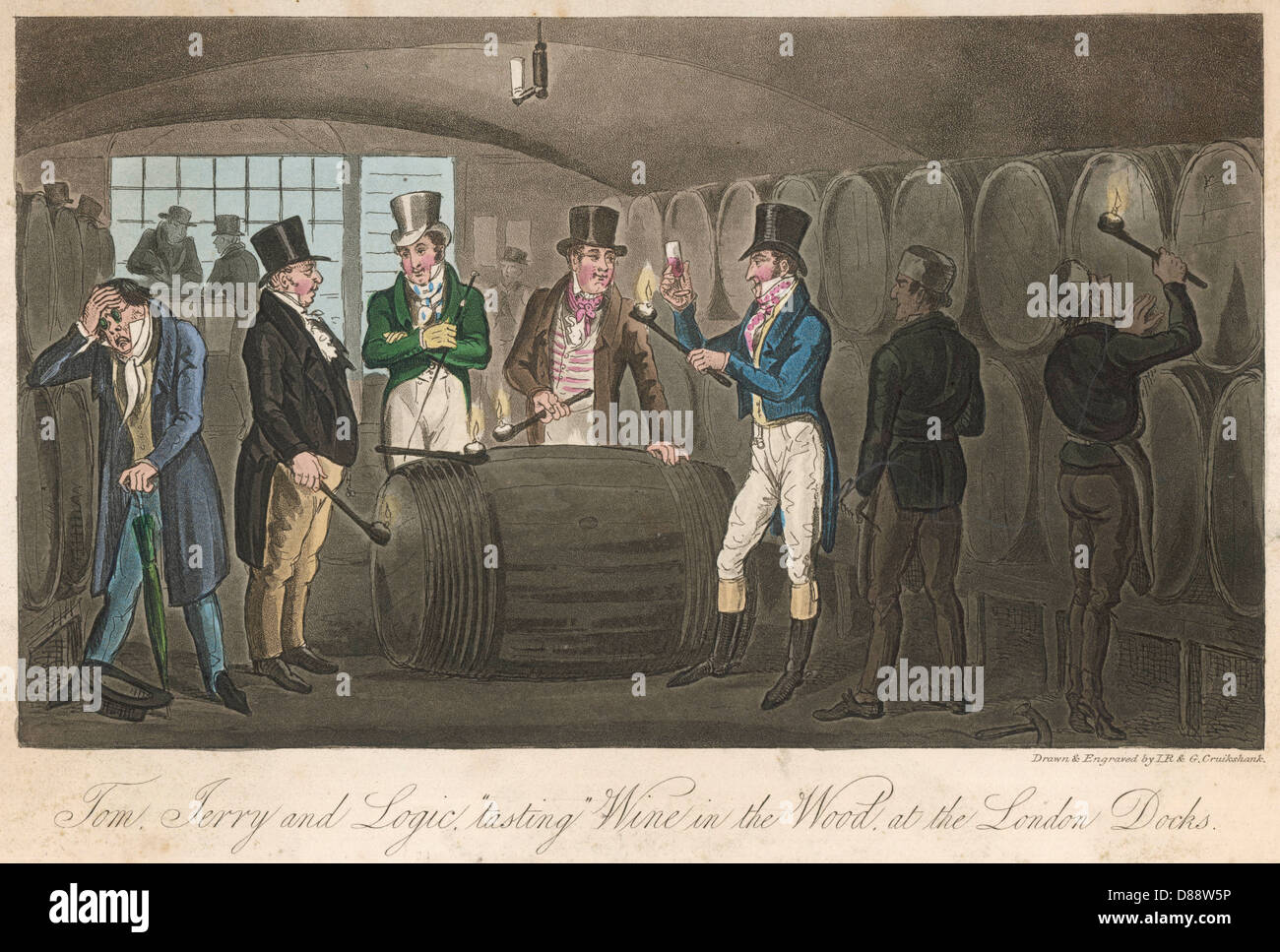 WINE TASTING, 1820 Stock Photo - Alamy