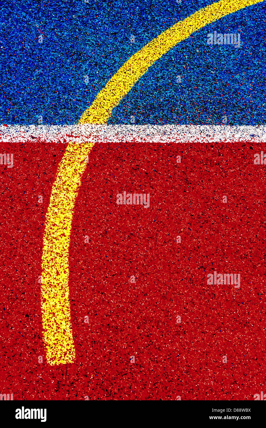 Sports field with synthetic turf and different markings, used in sports ...