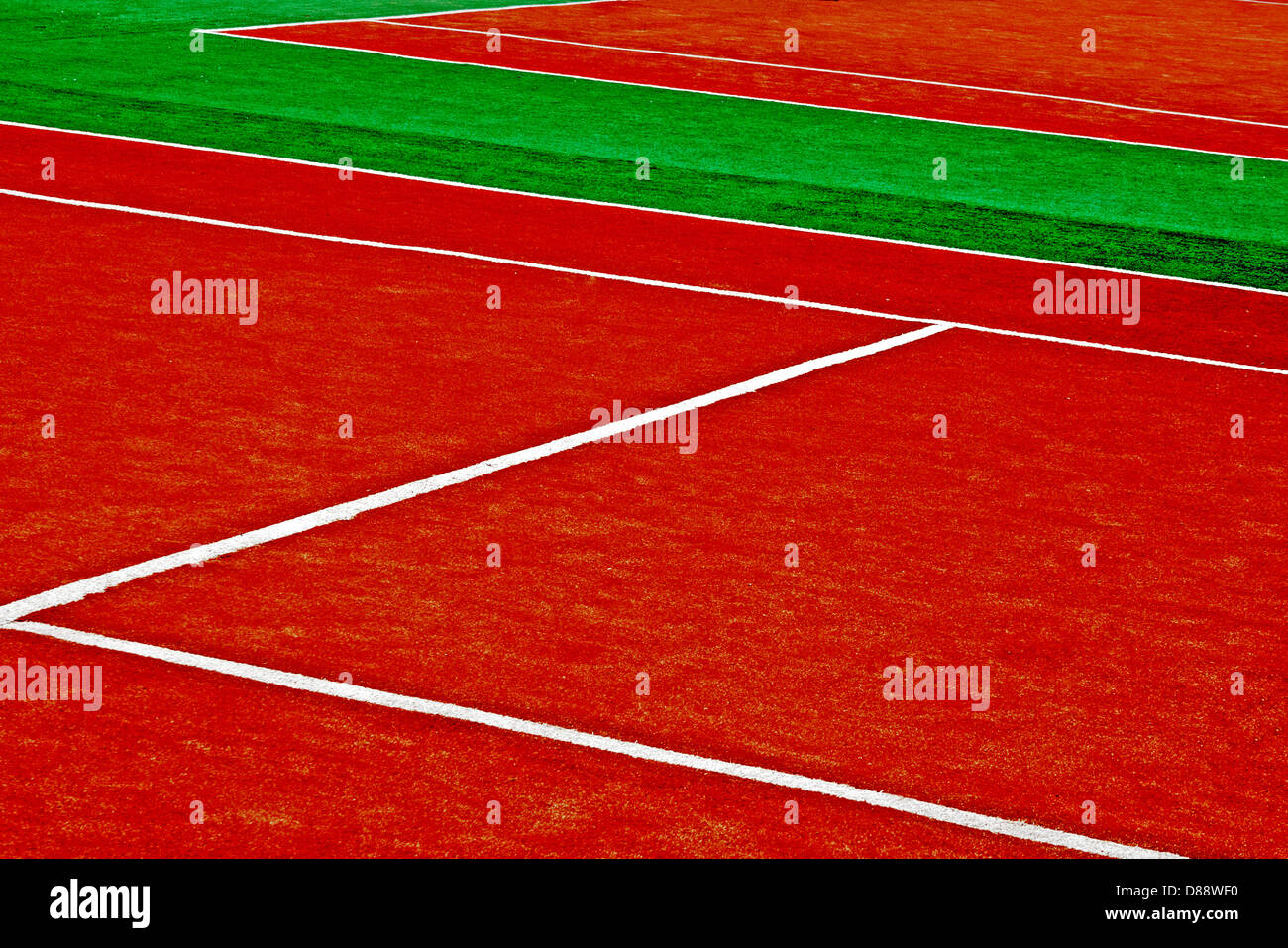 Sports field with synthetic turf and different markings, used in sports ...