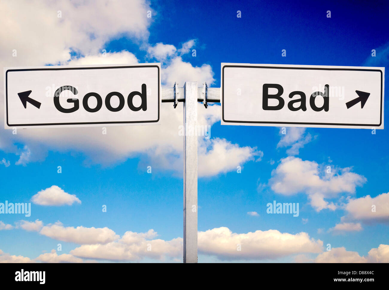 Good or bad sign over the sky Stock Photo - Alamy
