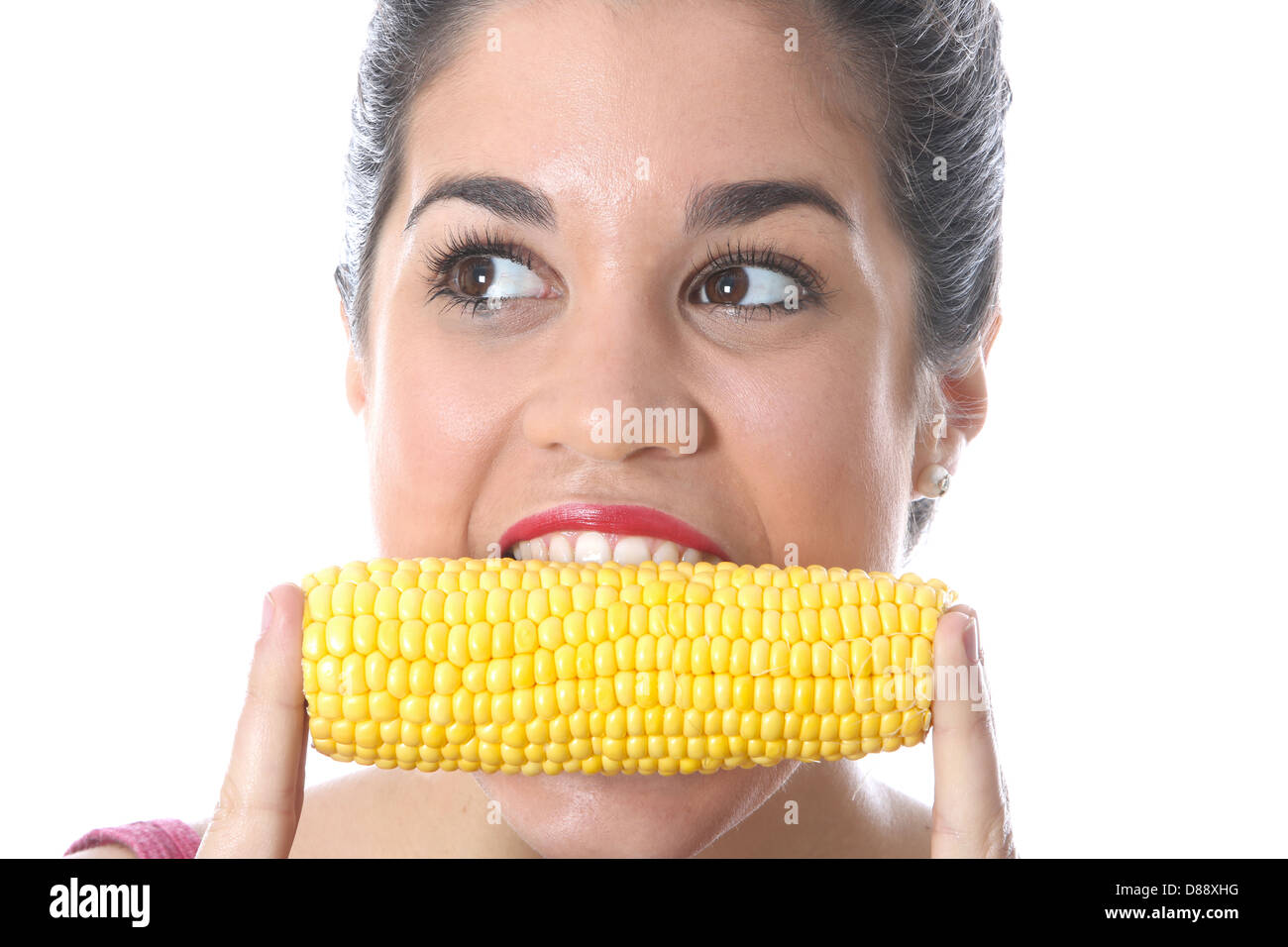 Woman with corn on the cob hi-res stock photography and images - Alamy