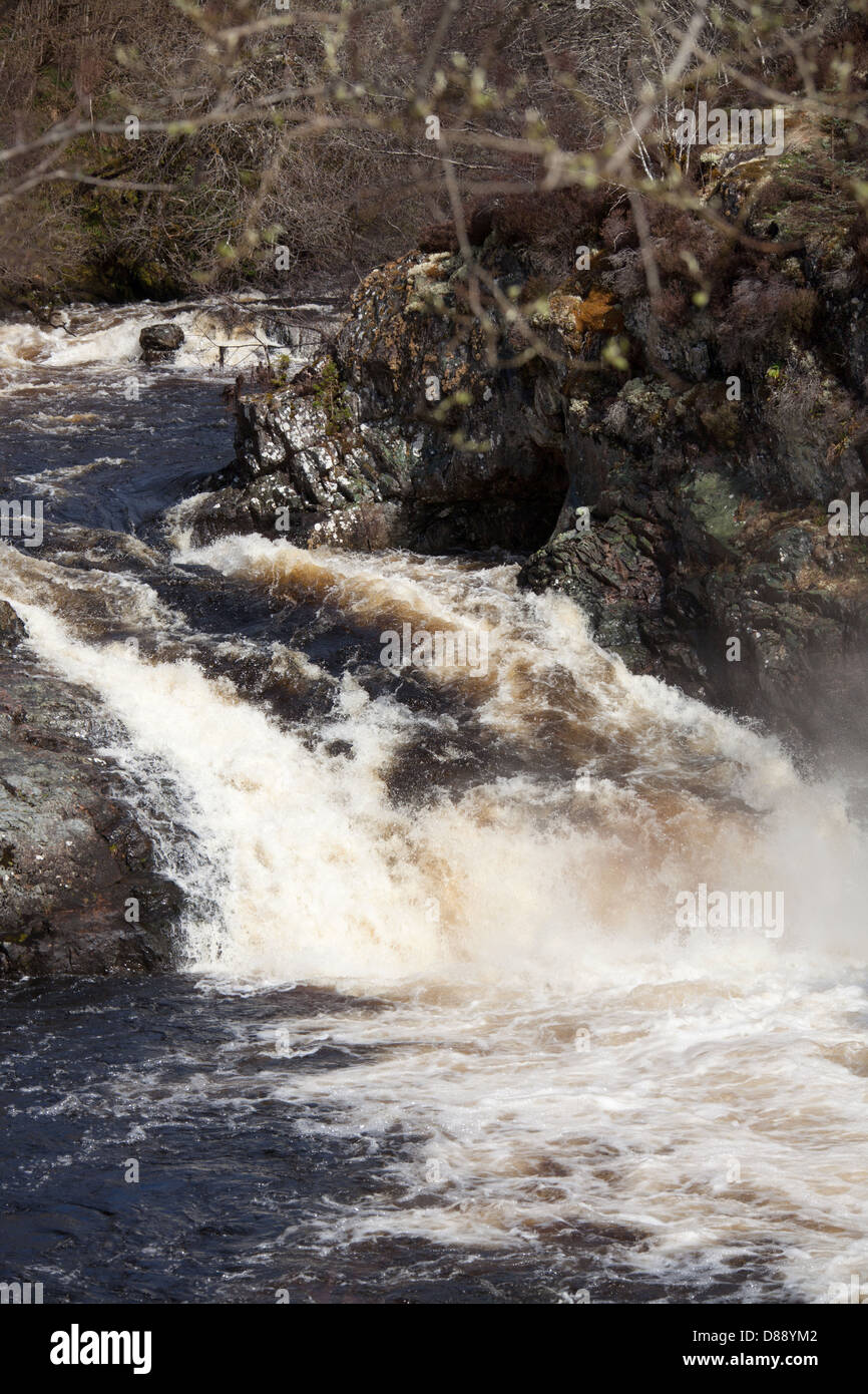 Falls of Shin, Scotland. Picturesque view of the Falls of Shin at the ...