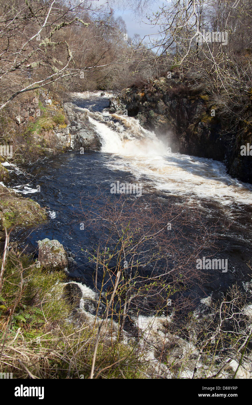 Falls of Shin, Scotland. Picturesque view of the Falls of Shin at the ...