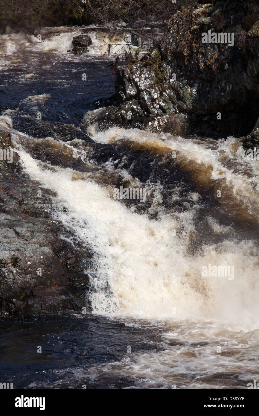 Falls of Shin, Scotland. Picturesque view of the Falls of Shin at the ...