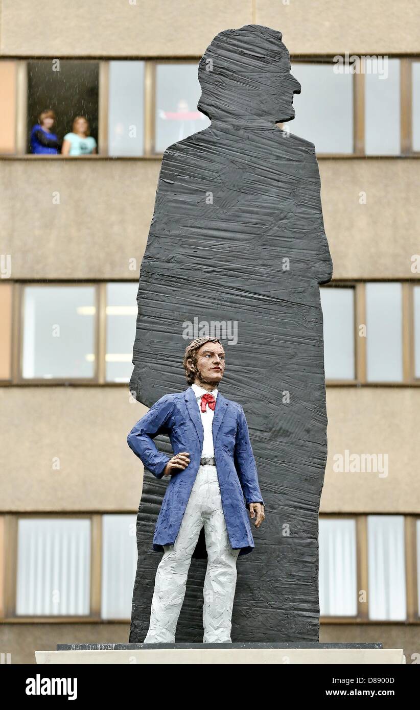 View of the new sculpture of Richard Wagner in Leipzig, Germany, 22 May ...