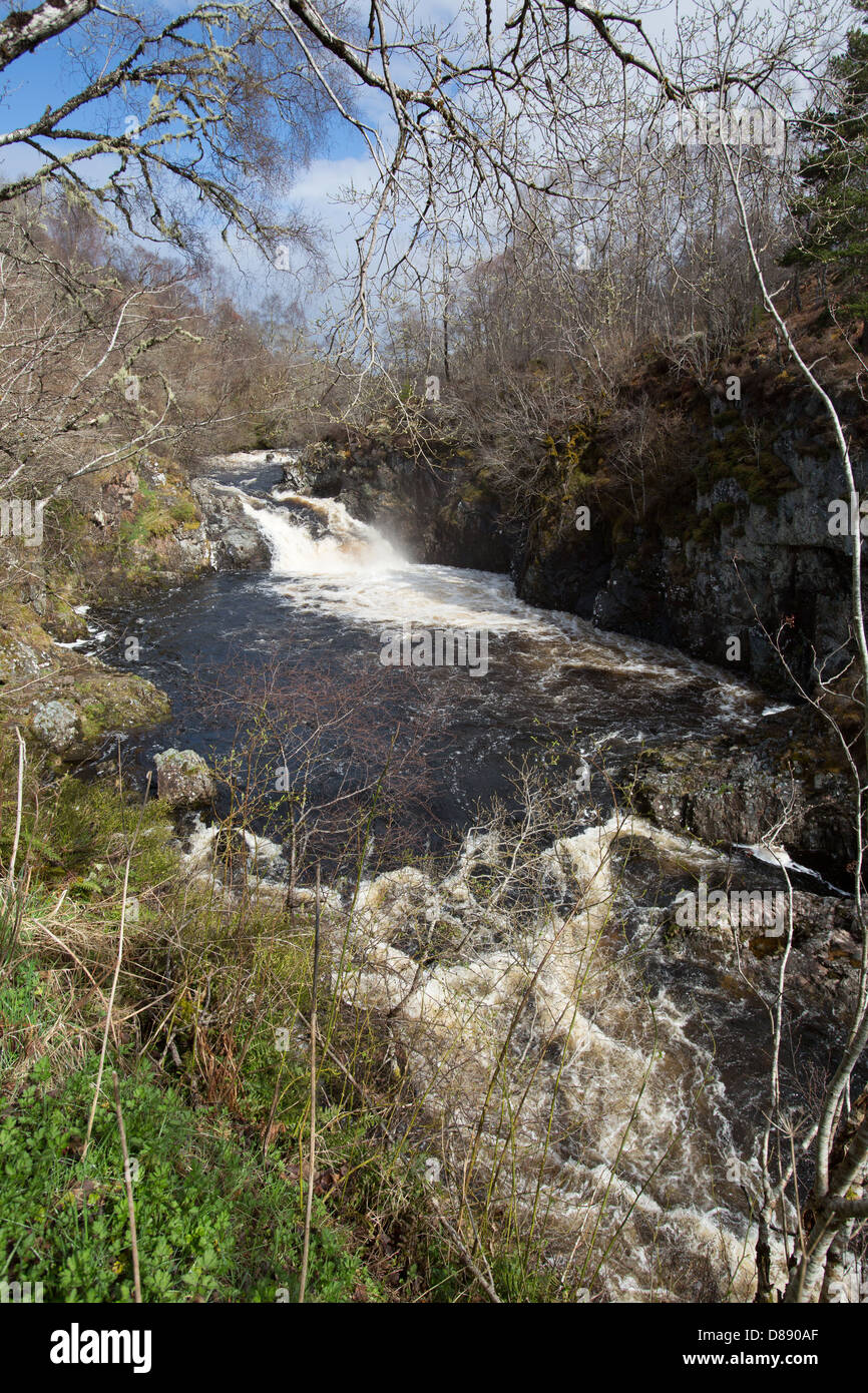 Falls of Shin, Scotland. Picturesque view of the Falls of Shin at the ...
