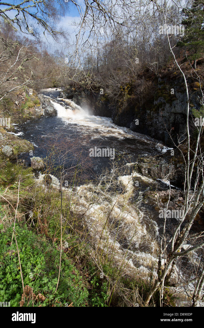 Falls of Shin, Scotland. Picturesque view of the Falls of Shin at the ...