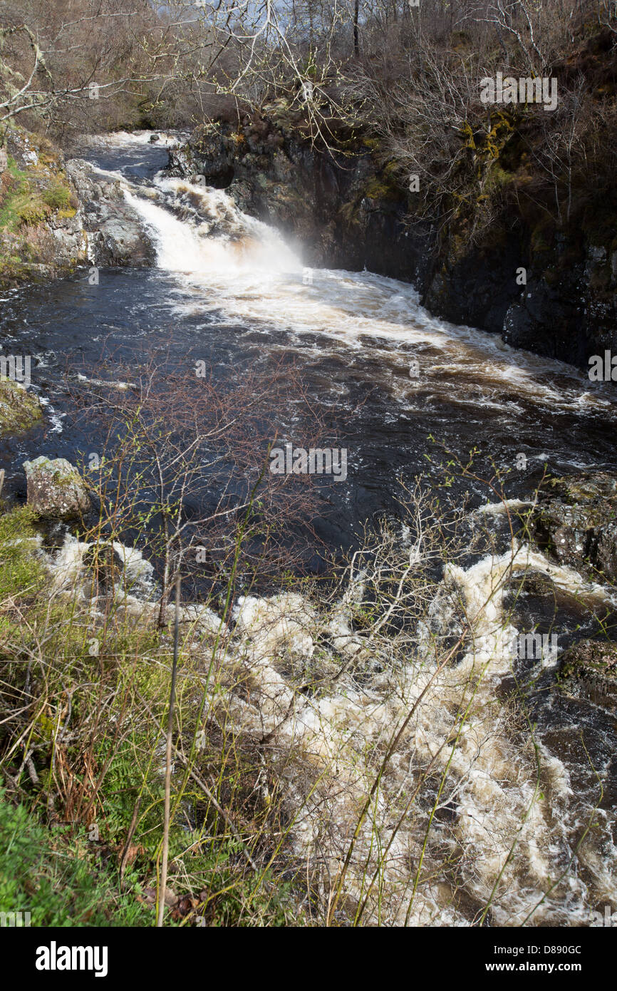 Falls of Shin, Scotland. Picturesque view of the Falls of Shin at the ...