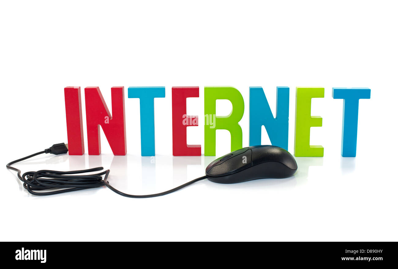 connection top the colors of internet on white background Stock Photo ...