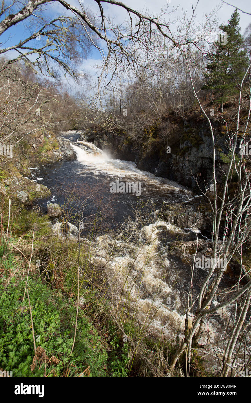 Falls of Shin, Scotland. Picturesque view of the Falls of Shin at the ...
