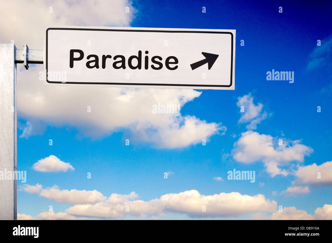 Paradise sign over the sky Stock Photo - Alamy