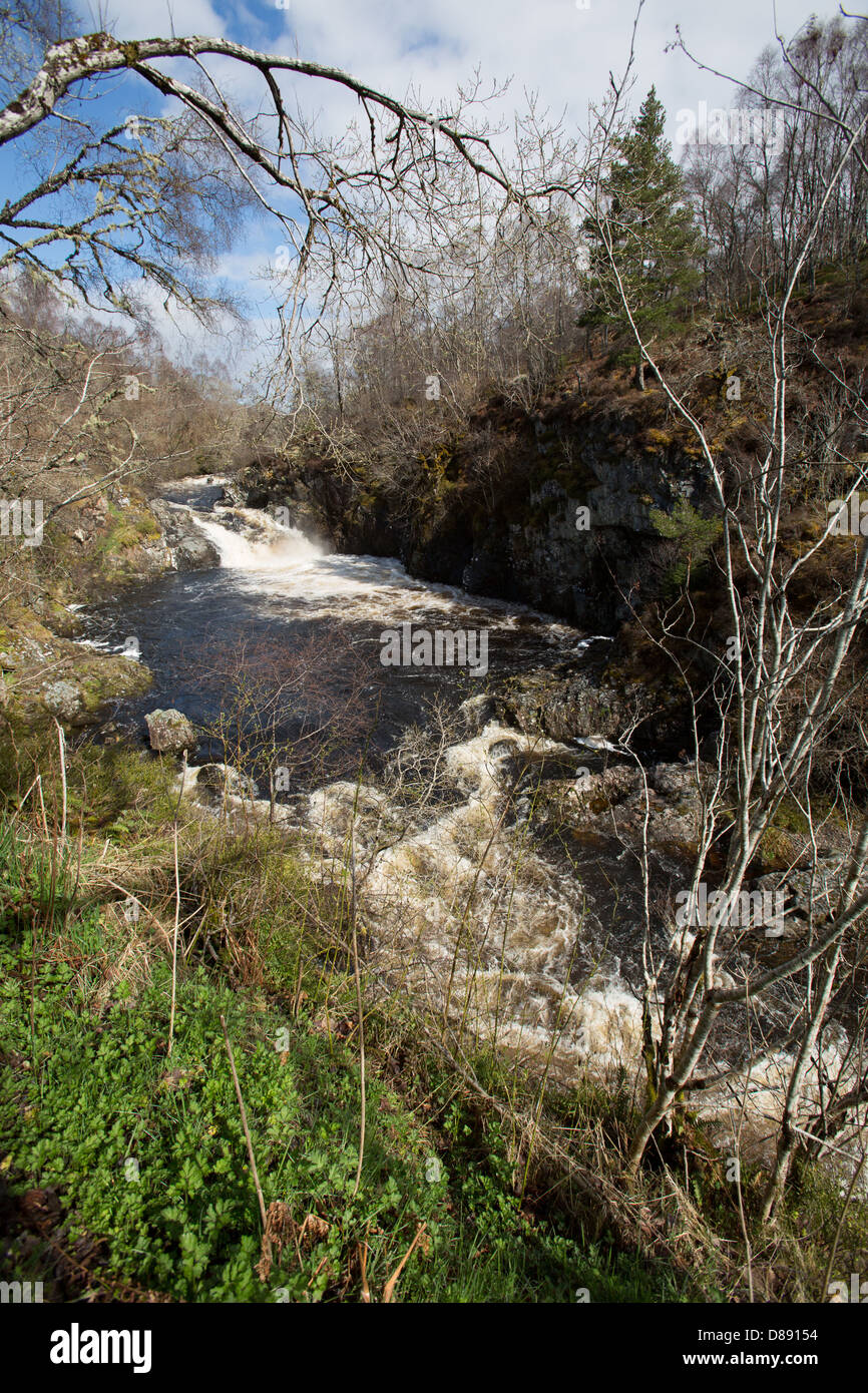 Falls of Shin, Scotland. Picturesque view of the Falls of Shin at the ...