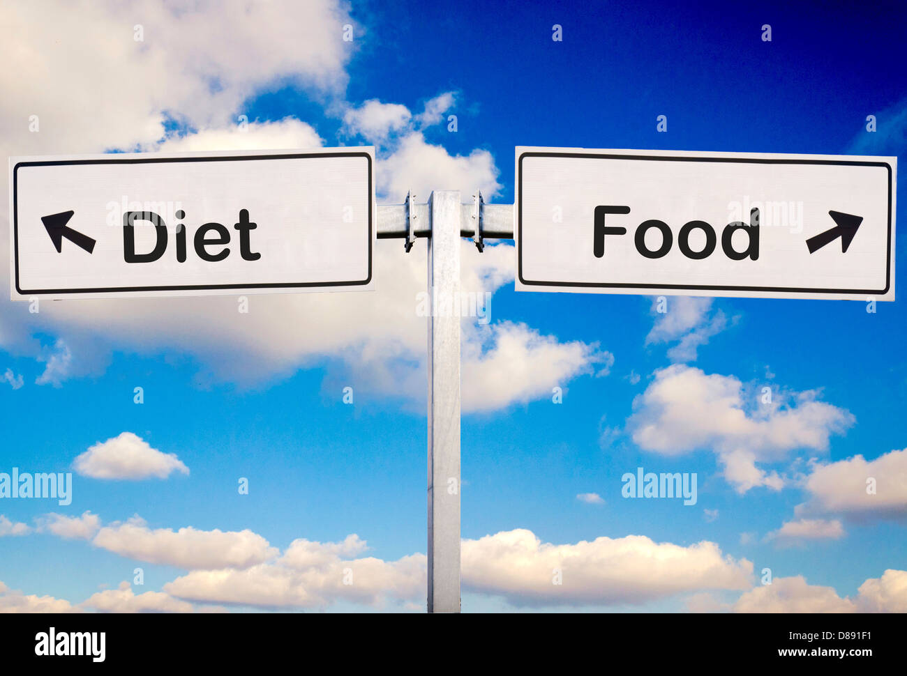 Food or diet sign over the sky Stock Photo - Alamy