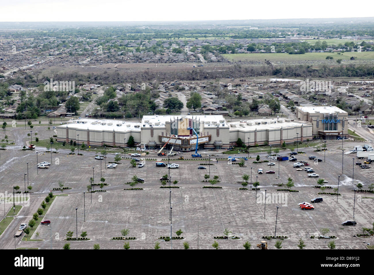 Aerial view of destruction from an EF-5 tornado May 21, 2013 in Moore ...
