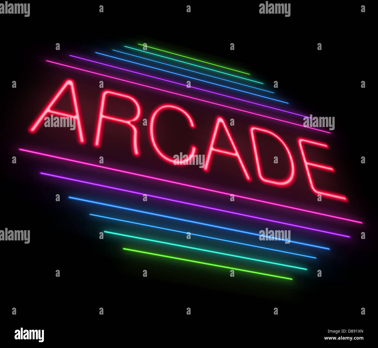 Amusement arcade illuminated neon sign hi-res stock photography and ...