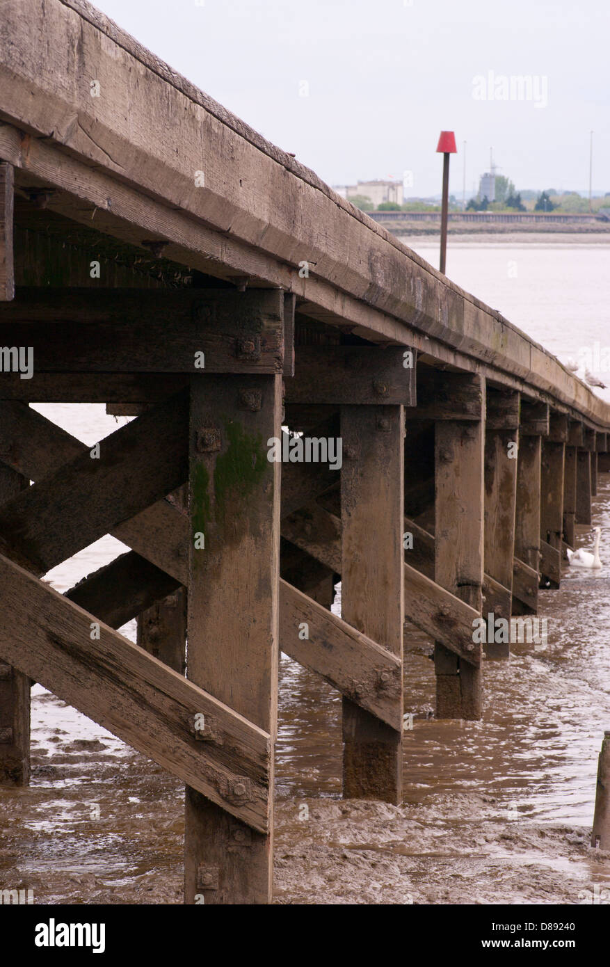 Wooden Jetty On The River Thames at Gravesend Kent UK Stock Photo - Alamy