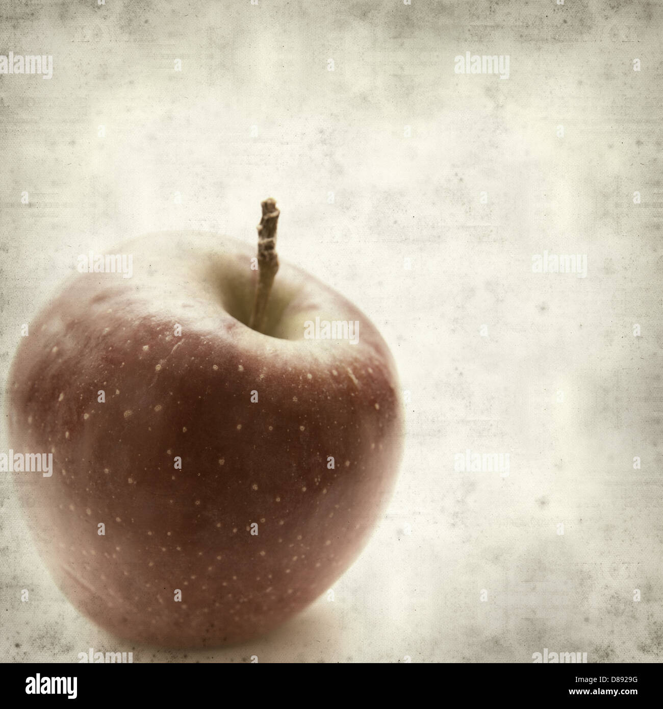 textured old paper background with red apple Stock Photo - Alamy