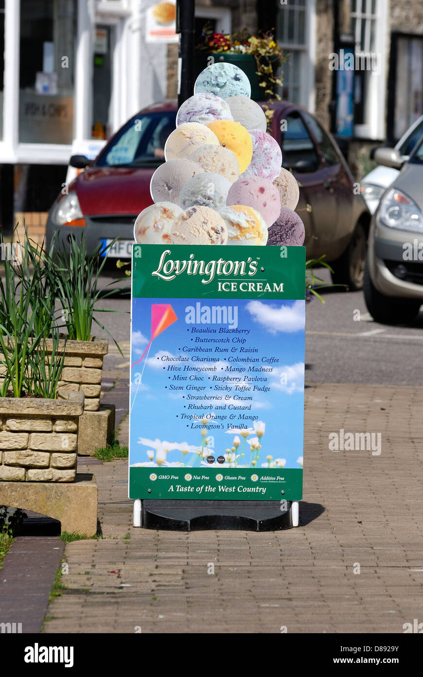 ice cream street sign Devon england uk Stock Photo - Alamy