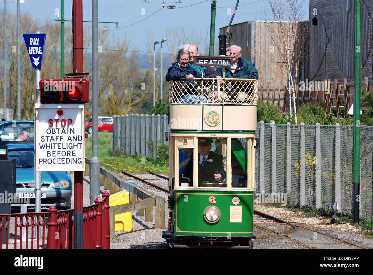 Seaton Tramway Devon England uk Stock Photo - Alamy