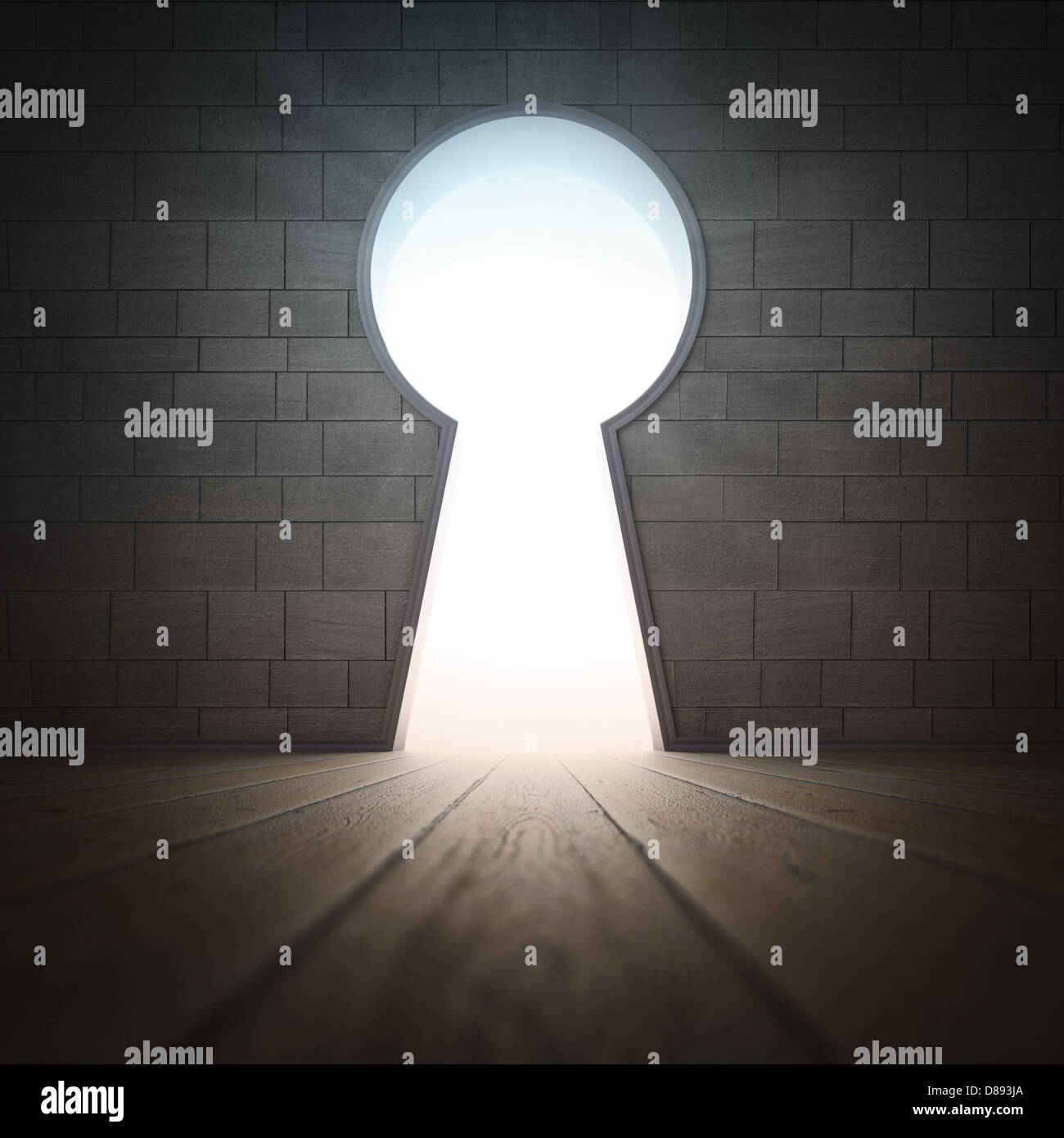 An opening in a wall in the shape of a keyhole Stock Photo - Alamy