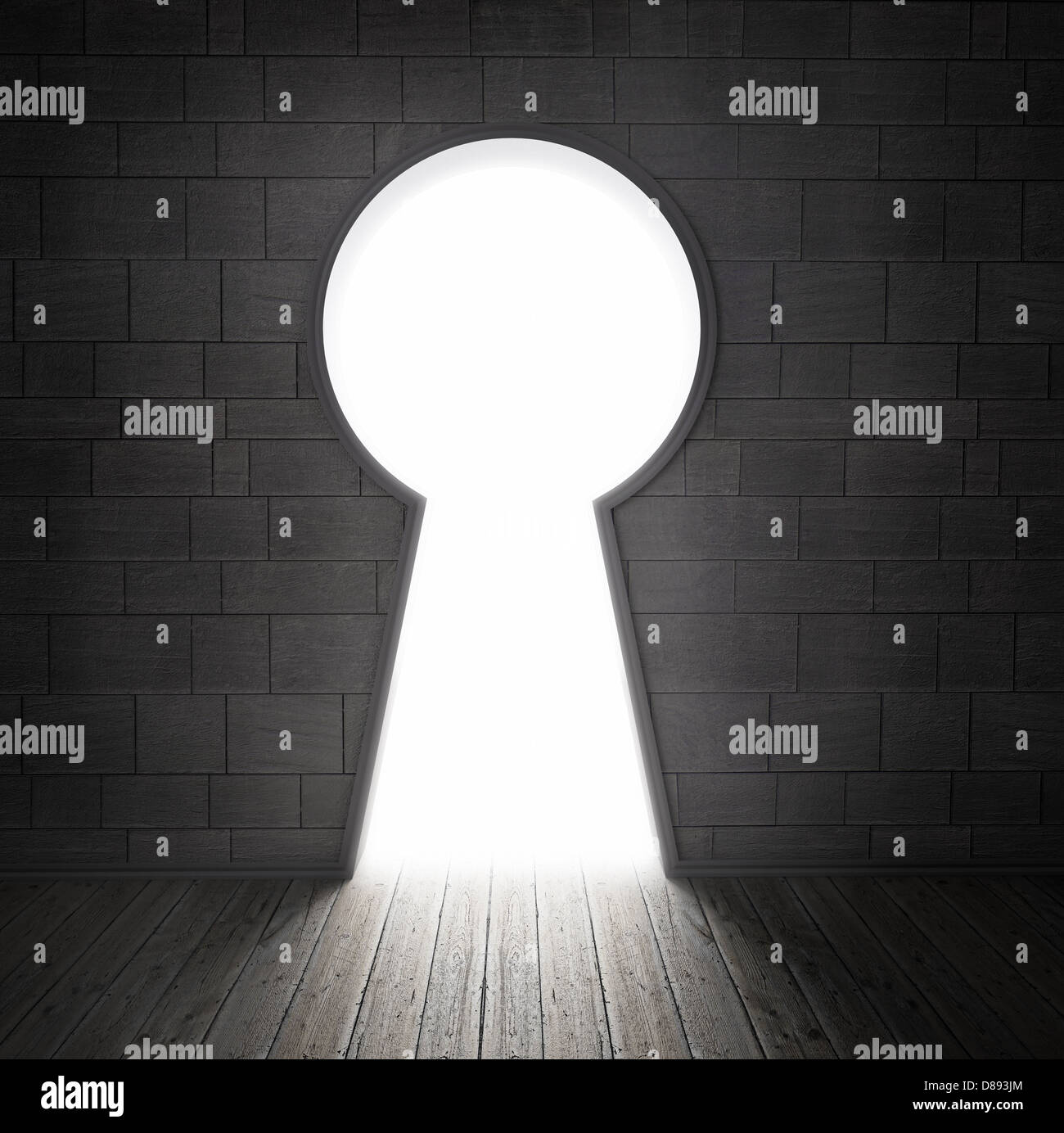 An opening in a wall in the shape of a keyhole Stock Photo - Alamy