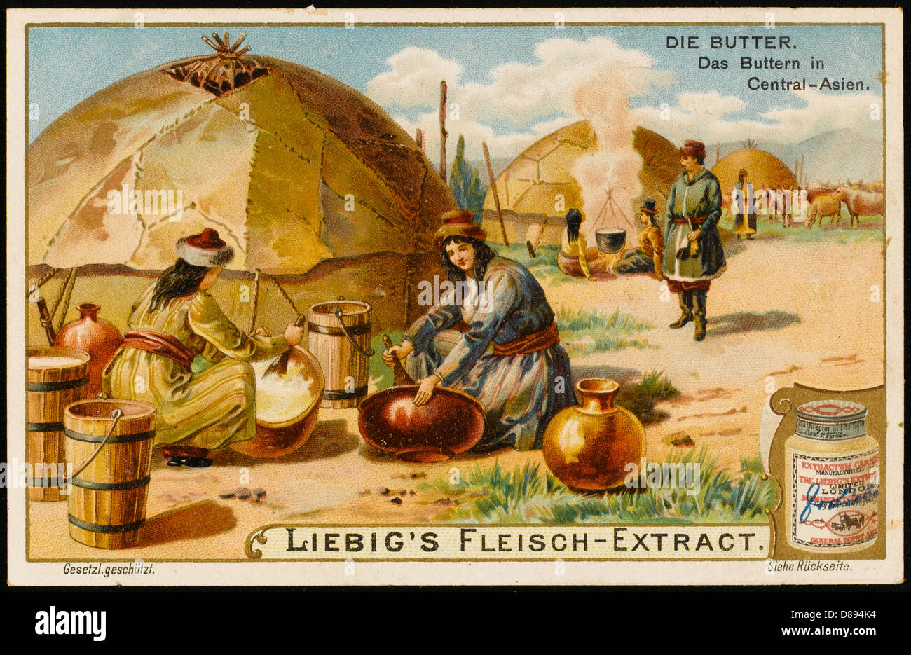 MAKING BUTTER, ASIA Stock Photo - Alamy