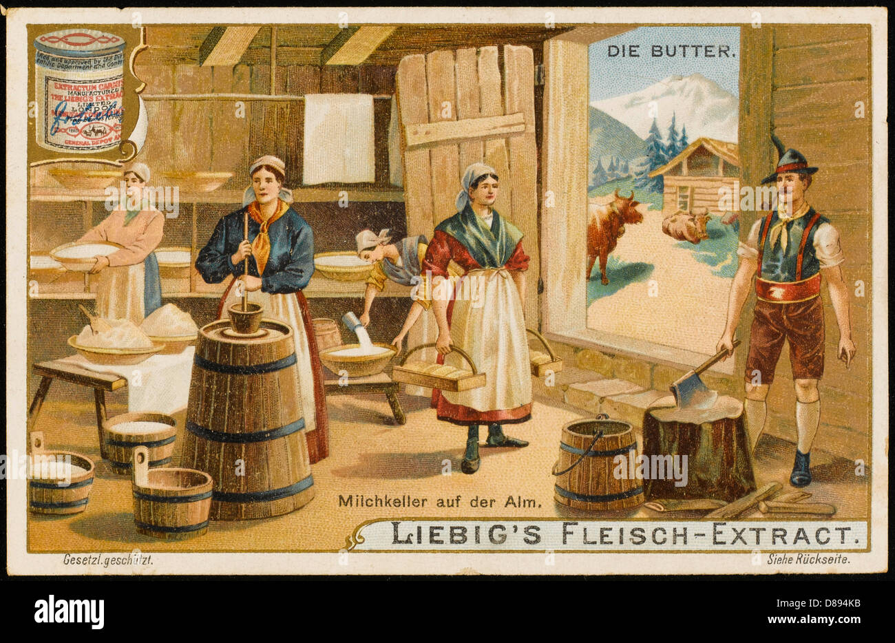 MAKING BUTTER, GERMANY Stock Photo - Alamy