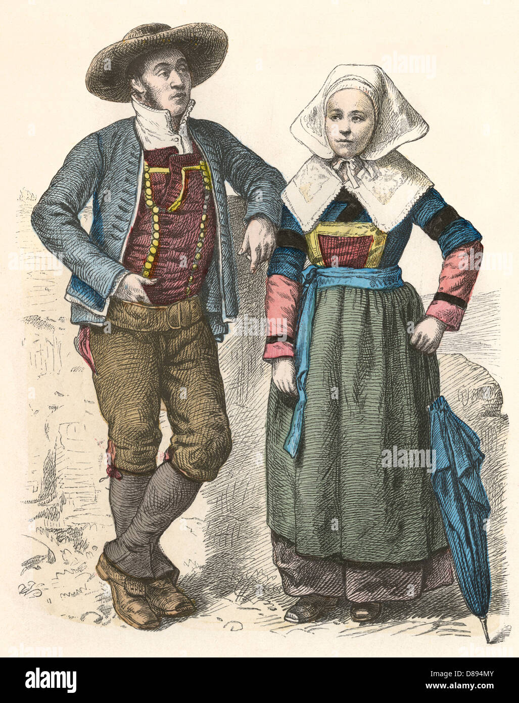 Racial Types - Breton Couple Stock Photo - Alamy