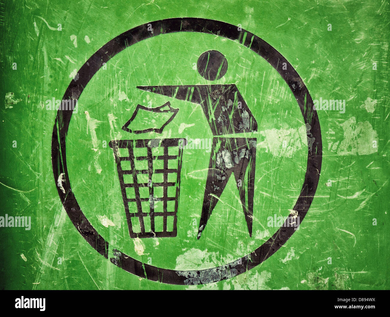 Scratched trash sign Stock Photo - Alamy