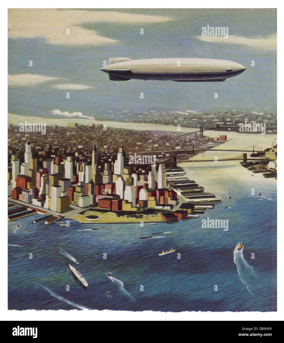 AIRSHIP OVER NEW YORK Stock Photo - Alamy