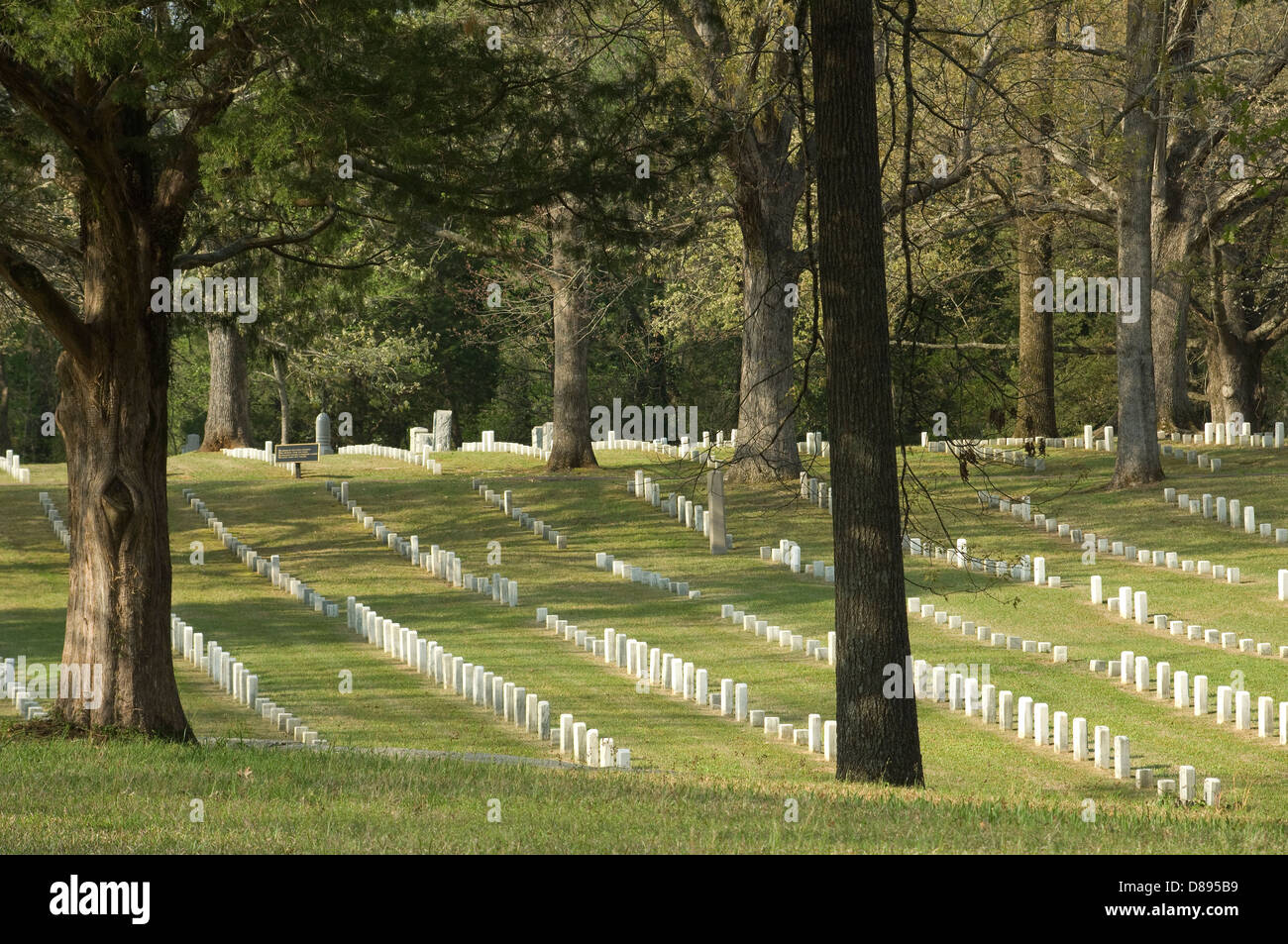 Union soldiers' graves in the National Cemetery, Shiloh National ...