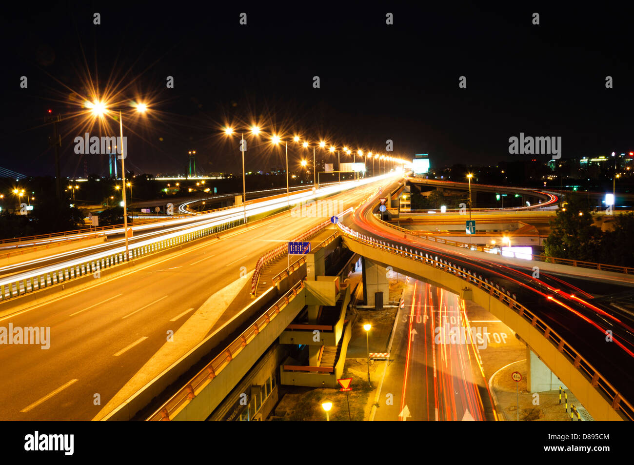 Highway lights in long exposure Stock Photo - Alamy