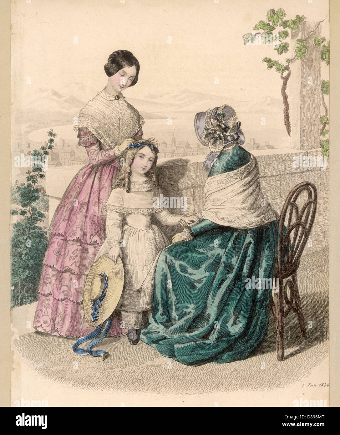 GIRL'S FASHIONS 1846 Stock Photo - Alamy