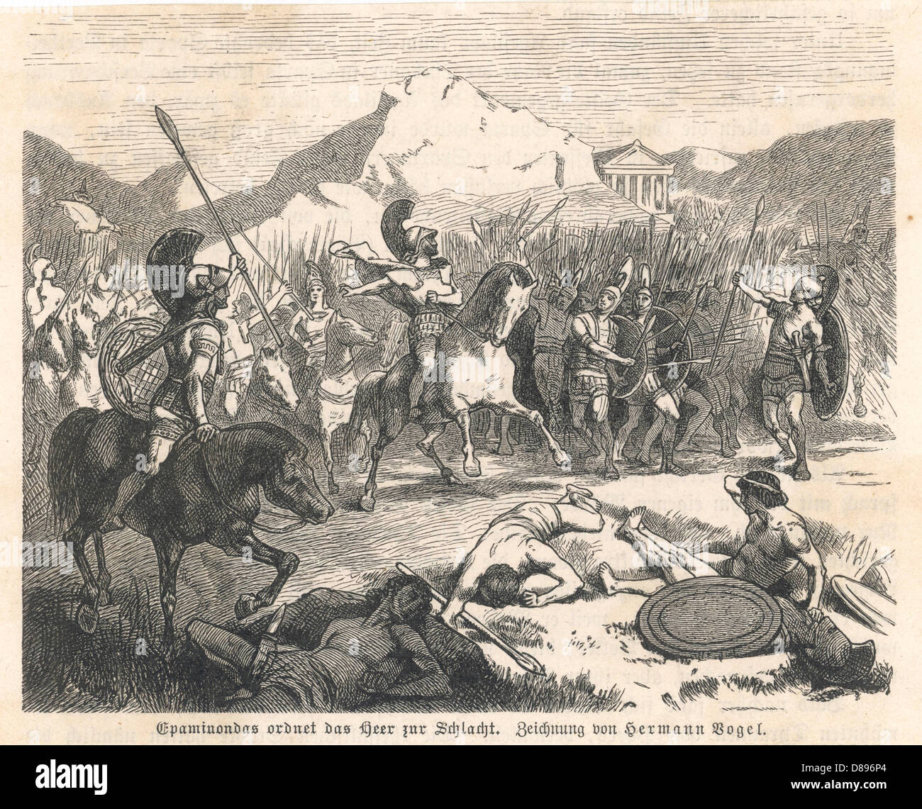 Theban General Epaminondas orders his army into battle Stock Photo - Alamy