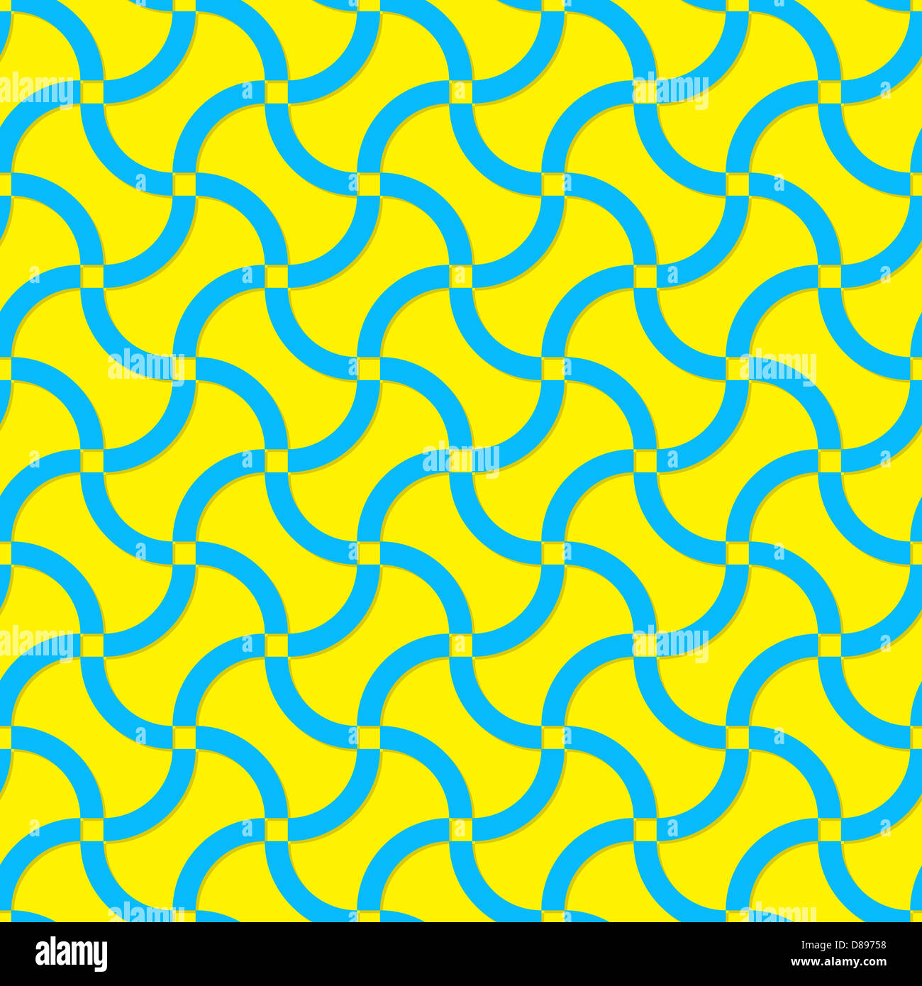 Seamless pattern. Modern yellow and blue repeating geometric curves ...