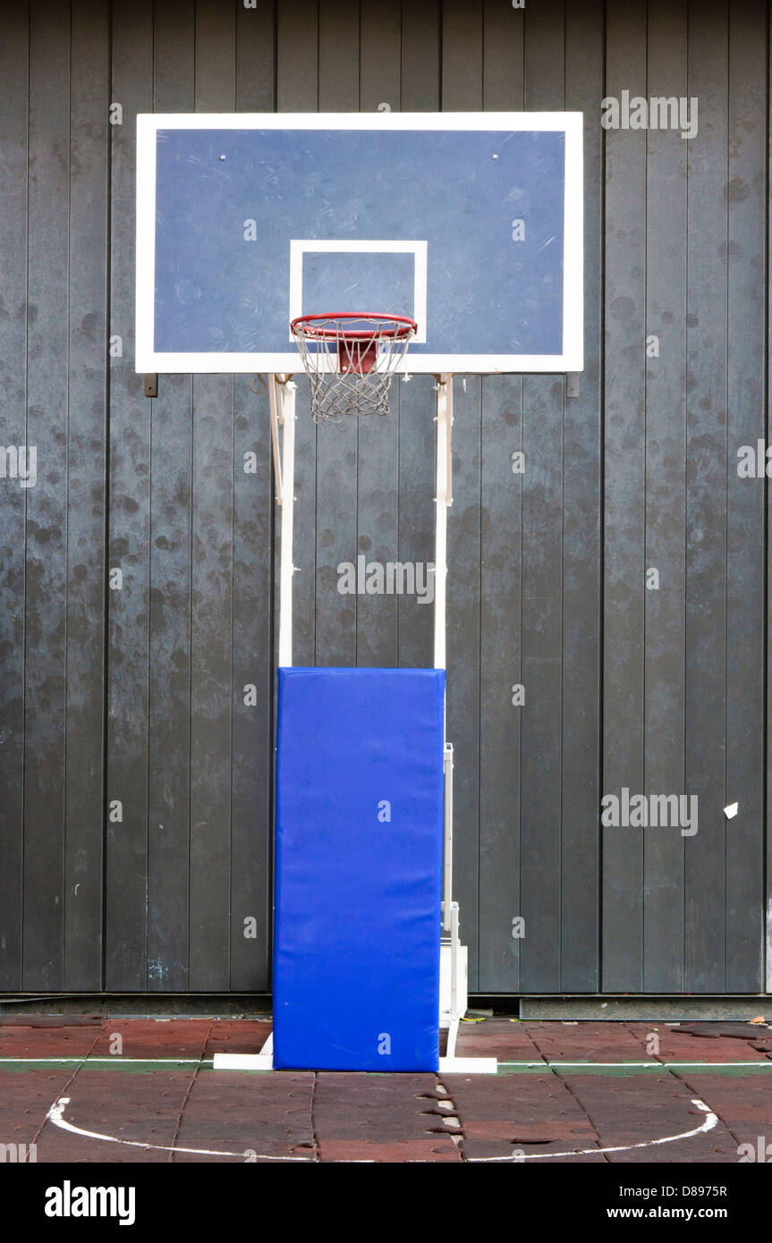 Blue basketball court Stock Photo - Alamy