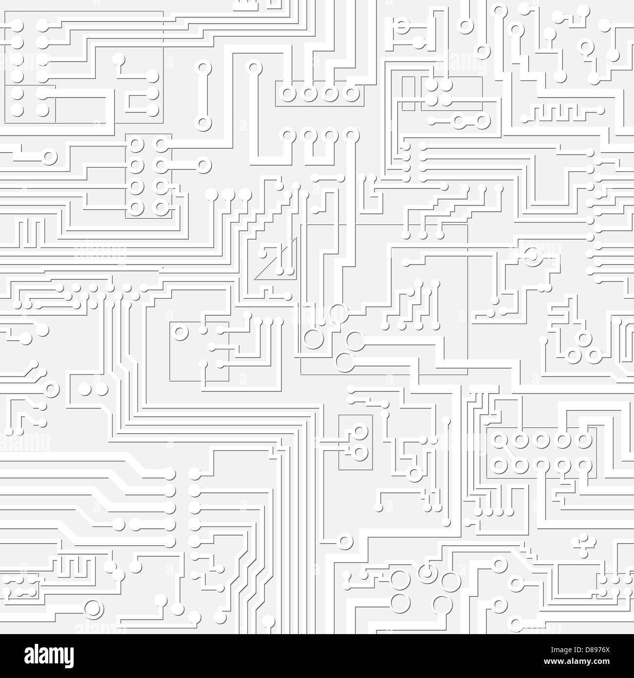 Technology light gray electronic circuit board seamless background ...