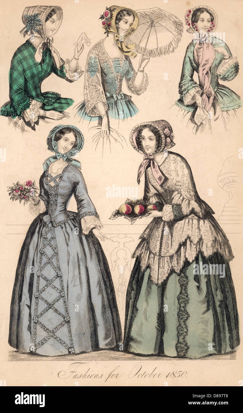 October 1850 Fashions Stock Photo - Alamy