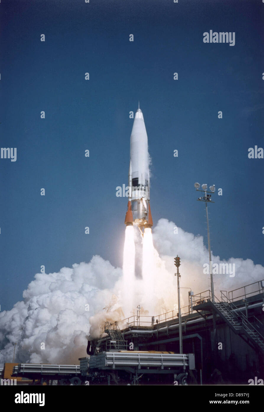 The Atlas missile is launched as part of a NASA mission, demonstrating ...