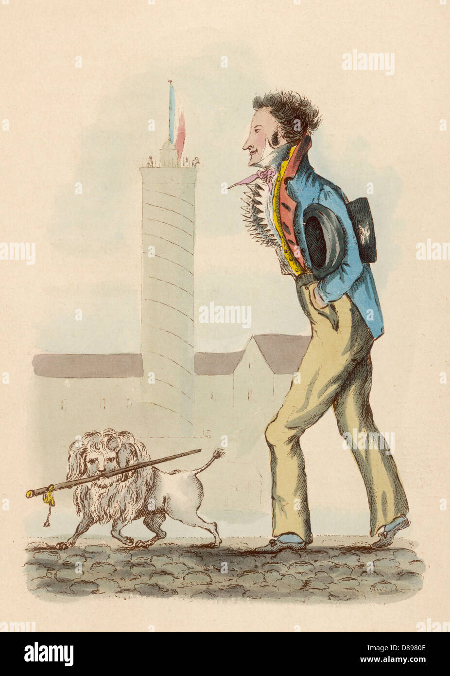 Man and Poodle Stock Photo - Alamy