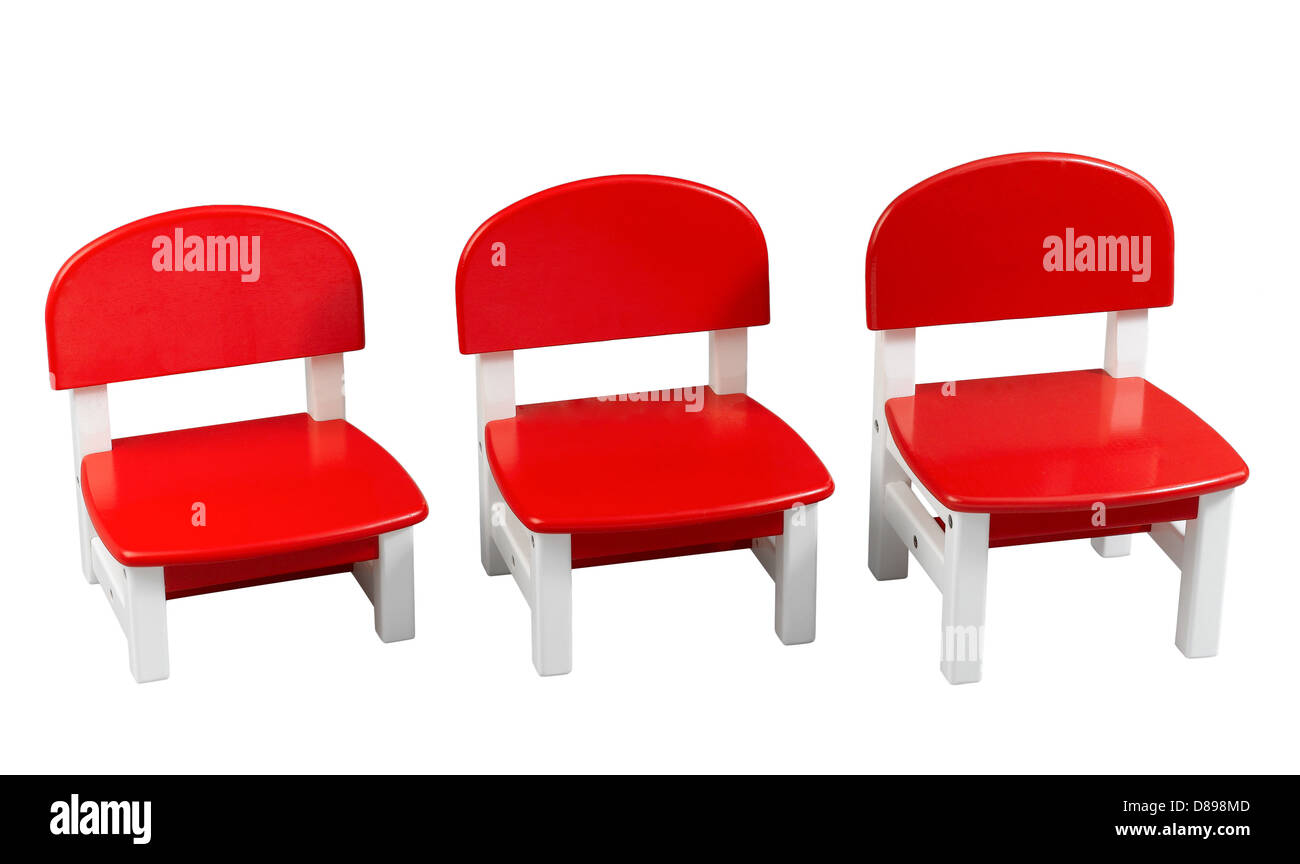 The small red chairs for child for home use or kindergarten Stock Photo ...