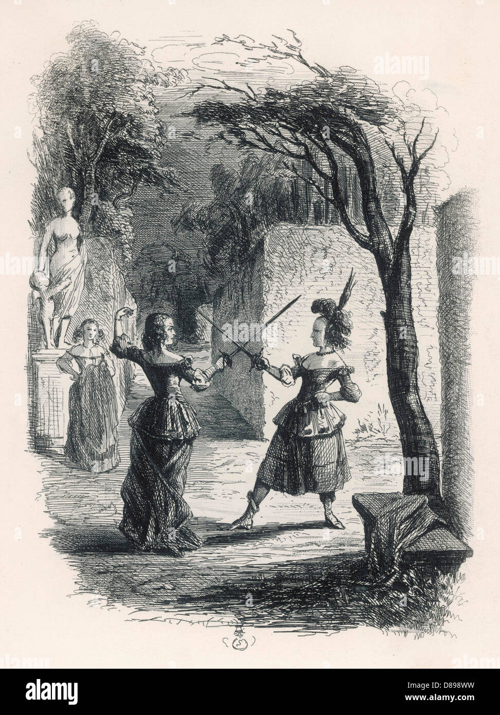 WOMEN DUELLING 19C Stock Photo - Alamy