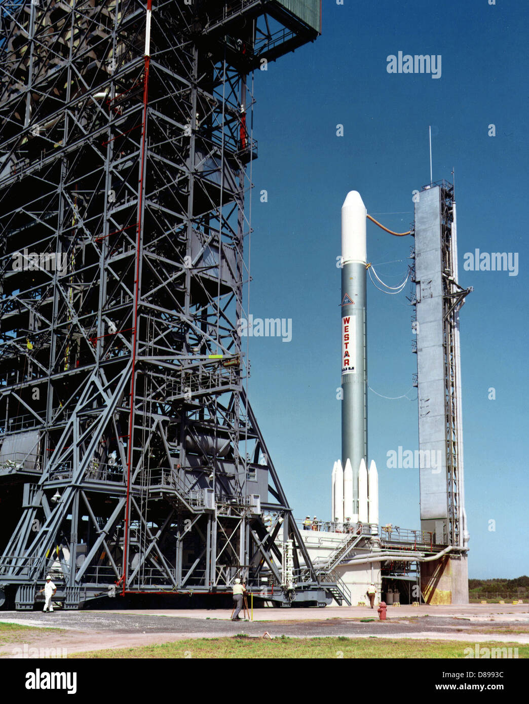 Delta 2914 rocket with Westar satellite Stock Photo - Alamy
